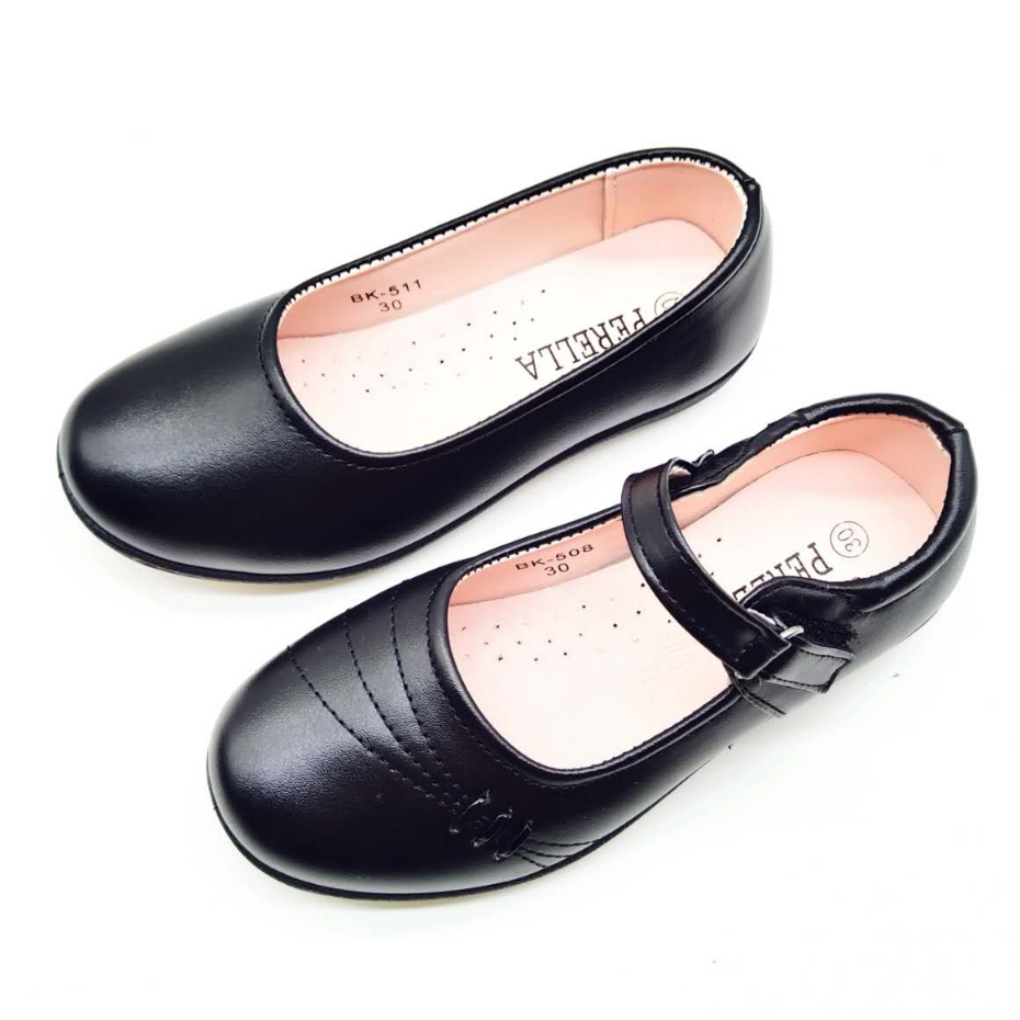 Girls black shoe for school Kids rubber fashion child Shoes 511 ...