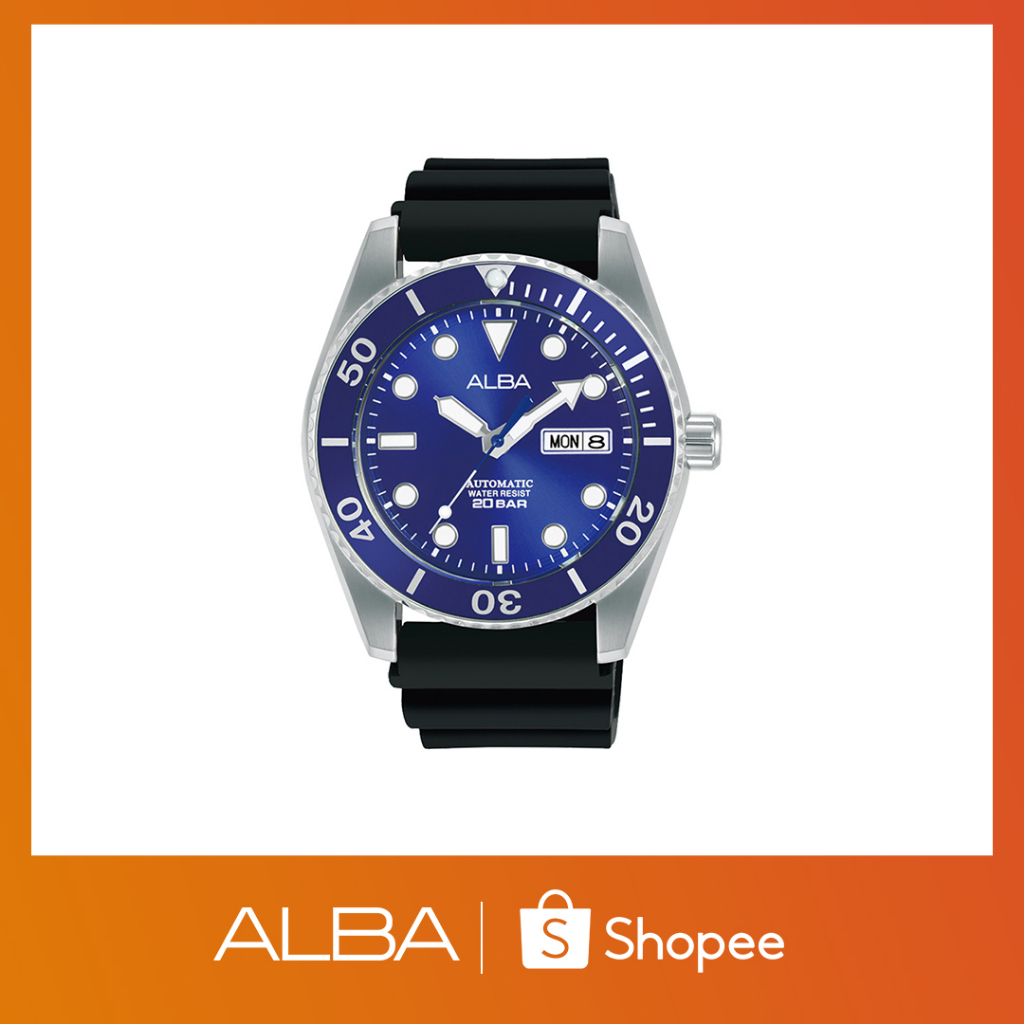 Alba Philippines Mechanical AL4363X1 Blue Dial Silicone Strap Men's ...