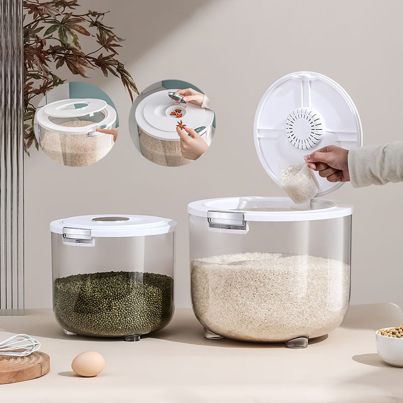 10KG-15kg Rice Dispenser and Storage with measuring cup sealed grain ...