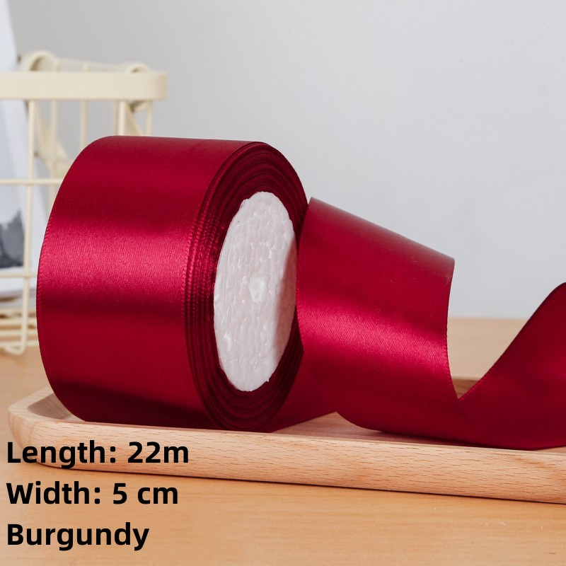 5cm Plain Satin Ribbon Gift Roll Packaging DIY Birthday Party ...