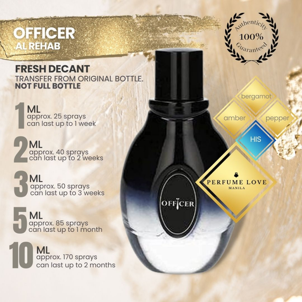 PERFUME DECANT Al-rehab Officer | Shopee Philippines