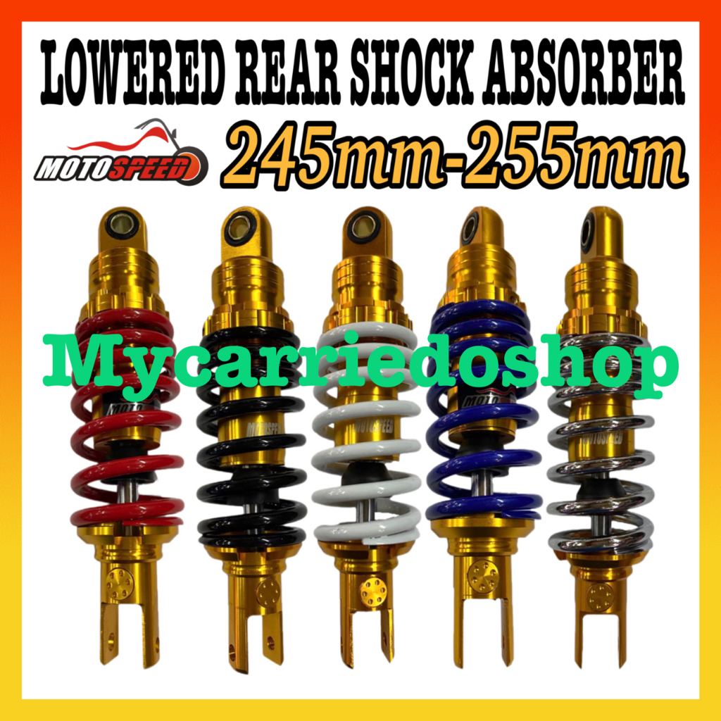 Motorcycle MIO Lowered Rear Shock Absorber 245mm FOR MIO/BEAT/CLICK ...