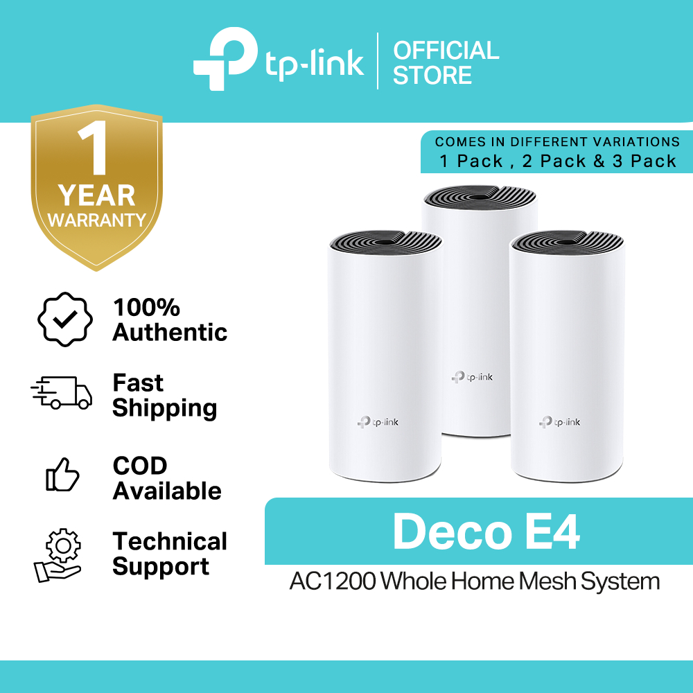 TP-Link Deco E4 AC1200 Wi-Fi 5 Dual Band Whole Home Mesh Seamless ...