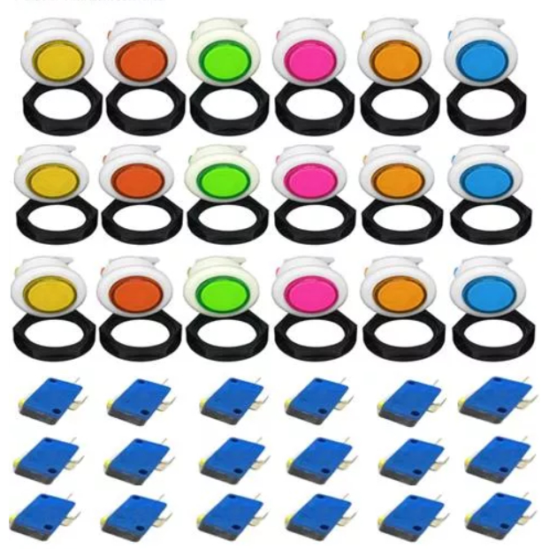 18 Pcs Push Button With Micro Switch For Videoke Set/Karaoke/Pisonet ...