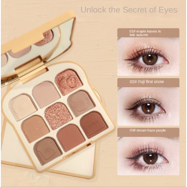 (BELLE) Toast 9 Colors Matte Eyeshadow Palette Pearlescent Eye Plate ...