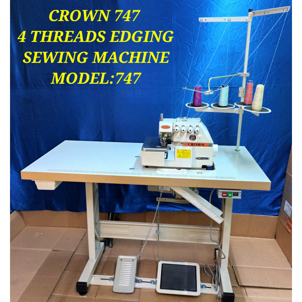 CROWN 747 4THREADS EDGING SEWING MACHINE MODEL:747 | Shopee Philippines
