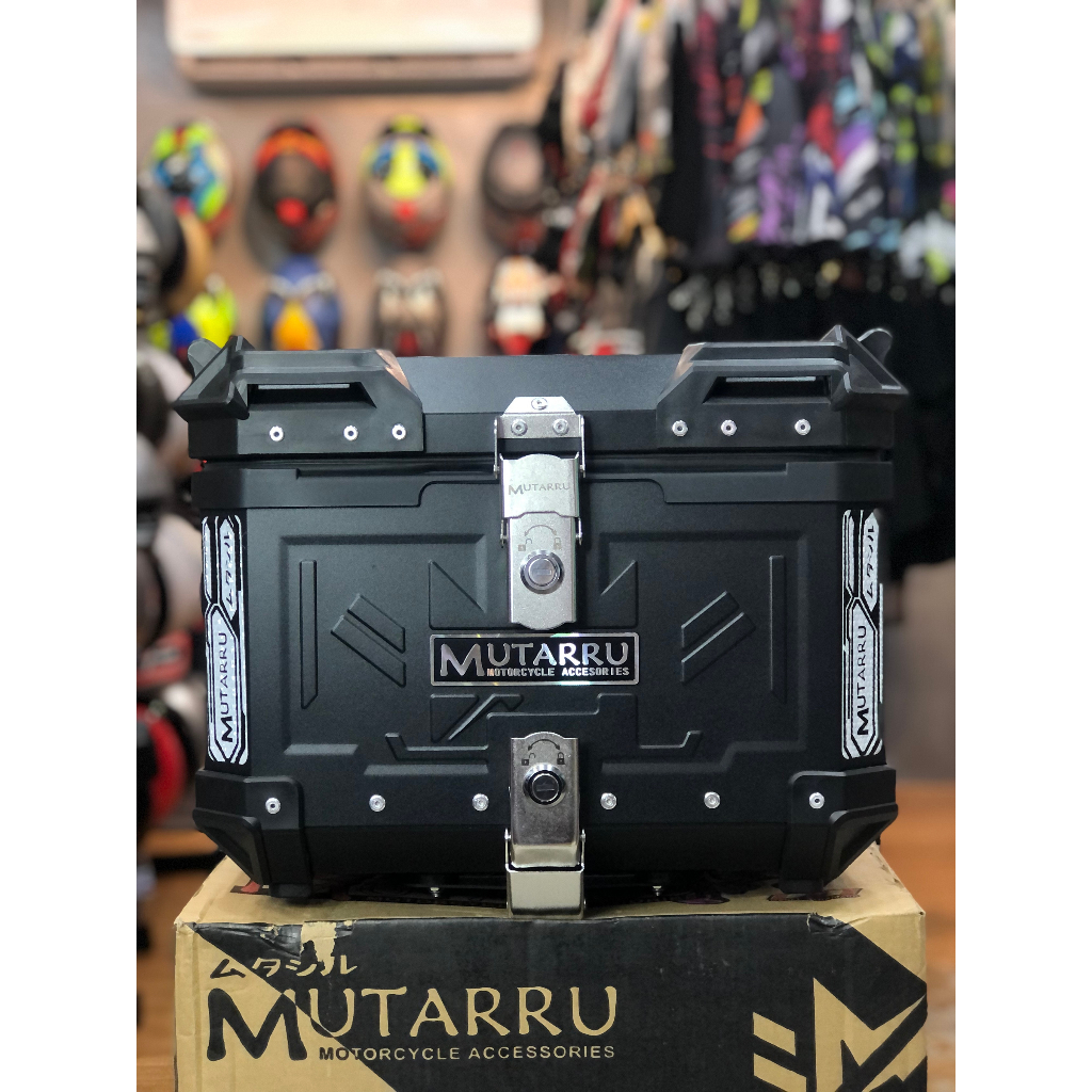 MUTARRU 45 / 55 LITERS ALLOY TOP BOX WITH BACKREST BLACK COLOR. 45L AND ...