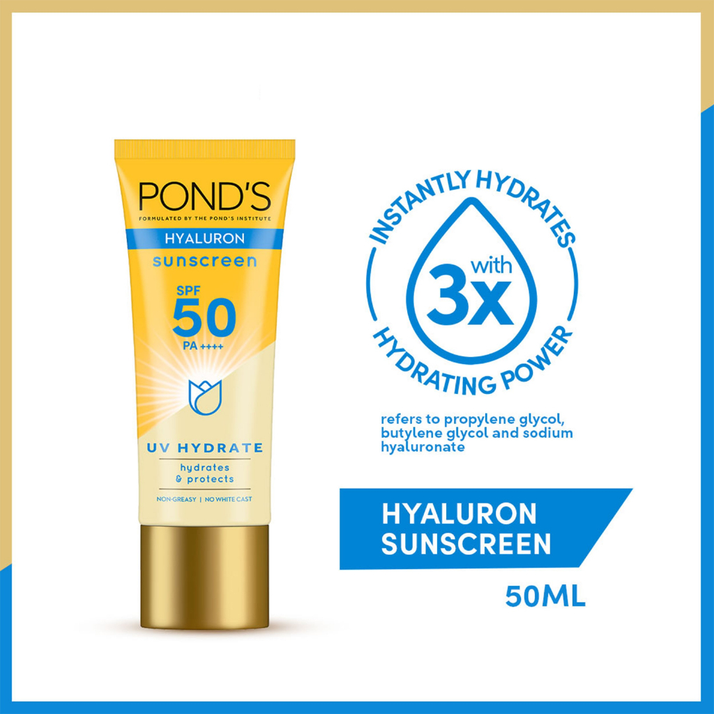Ponds Hyaluron Sunscreen Spf50 Pa Uv Hydrate 50ml Shopee Philippines