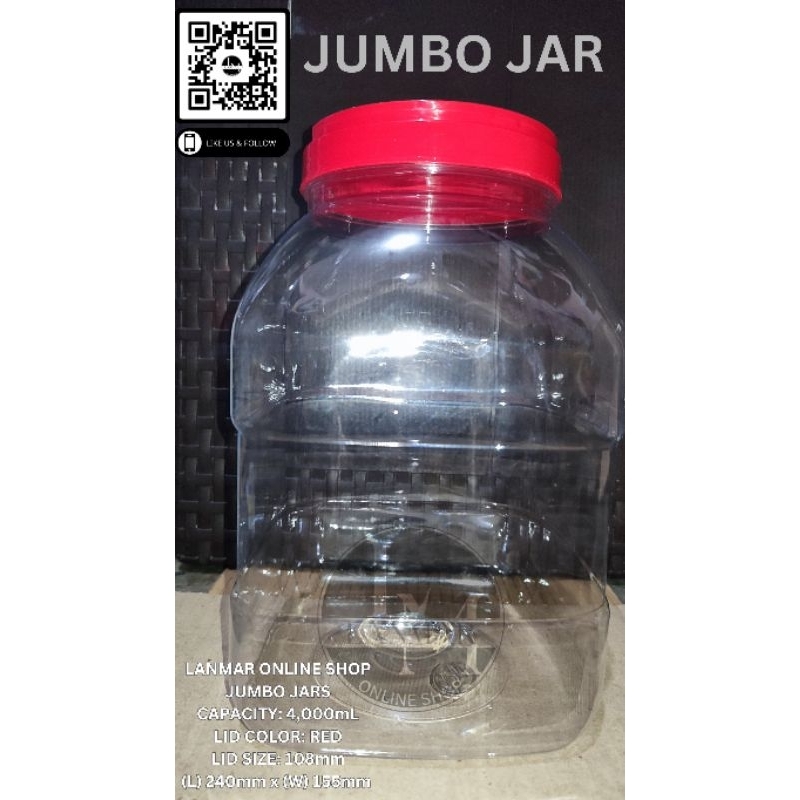 JUMBO JAR (PLASTIC) PET JARS 4L | Shopee Philippines
