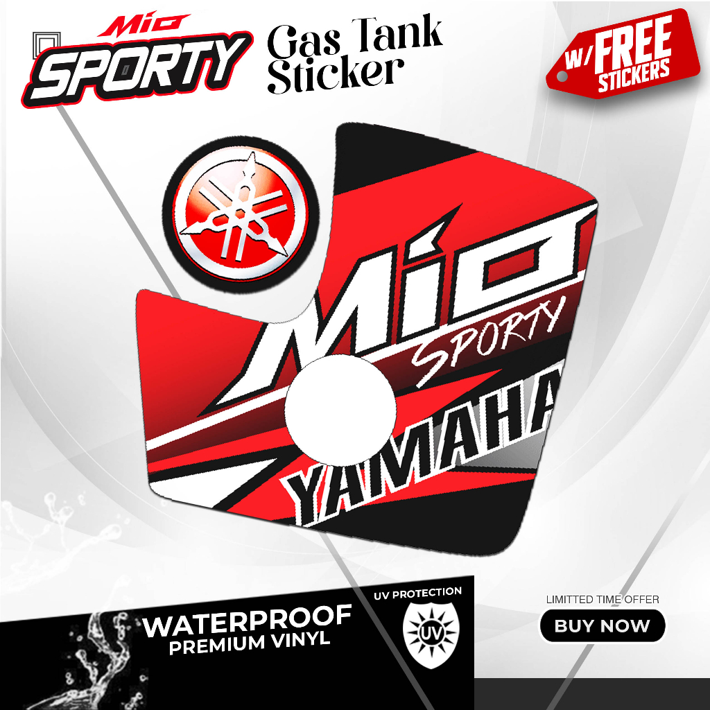 Mio Sporty Gas Tank Sticker: Waterproof Fuel tank Decal. Thailook ...