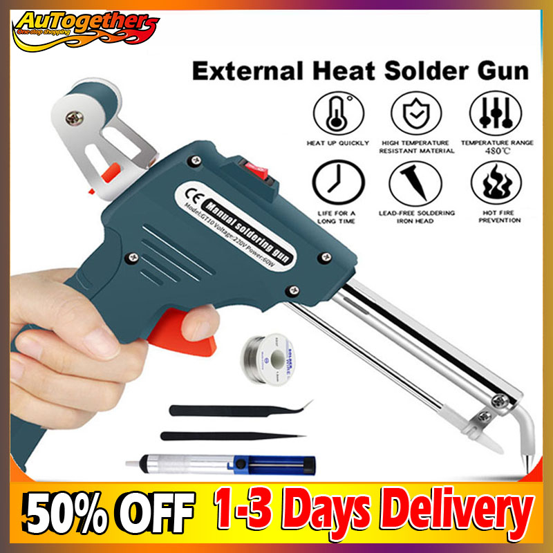 Soldering Gun 60W 220V Automatic Hand-held Solder Iron Kit Welding Tool ...