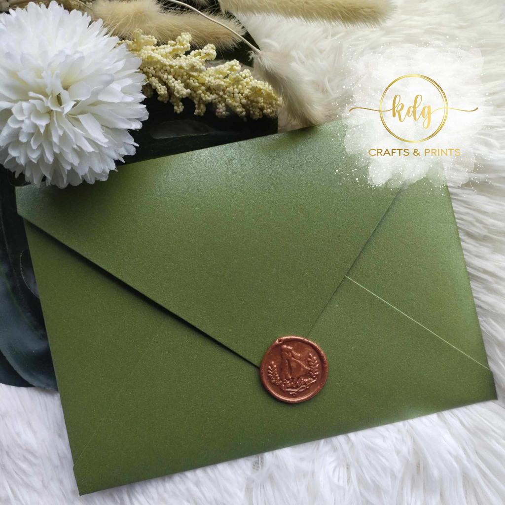 1 piece - Army Green Olive Green - Makapal 5R Baronial Envelopes For ...