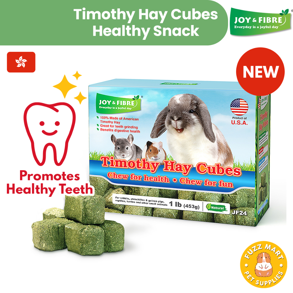 Joy & Fibre Timothy Hay Cubes (453g) for Guinea Pig, Rabbit, Tortoise ...