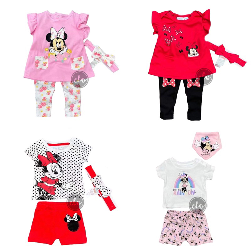 Premium Disney Baby Girl Minnie Mouse Marie OOTD with headband Bib ...