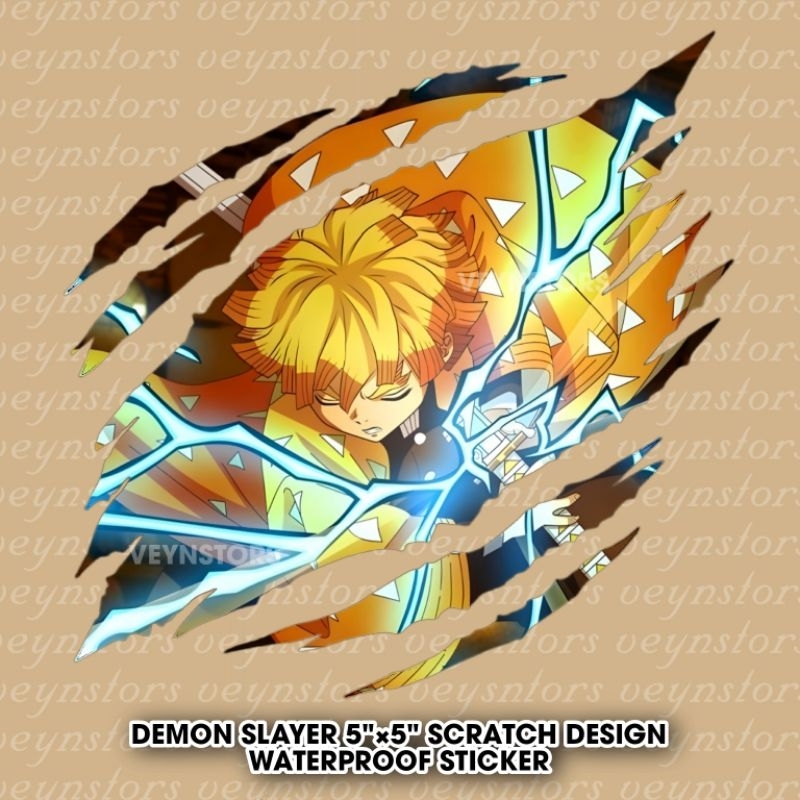 DEMON SLAYER LOGO / SCRATCH DESIGN TANJIRO NEZUKO WATERPROOF STICKER ...