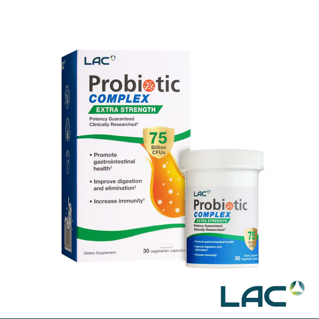 LAC Probiotic Complex 75 Billion 30 Vegetarian Capsules (Consume Within ...
