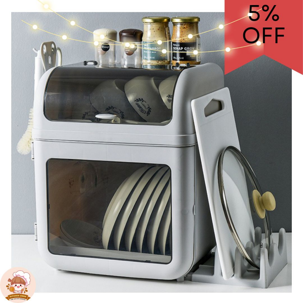 High Quality Covered Dishware Cabinet / Storage / Drying Rack with ...