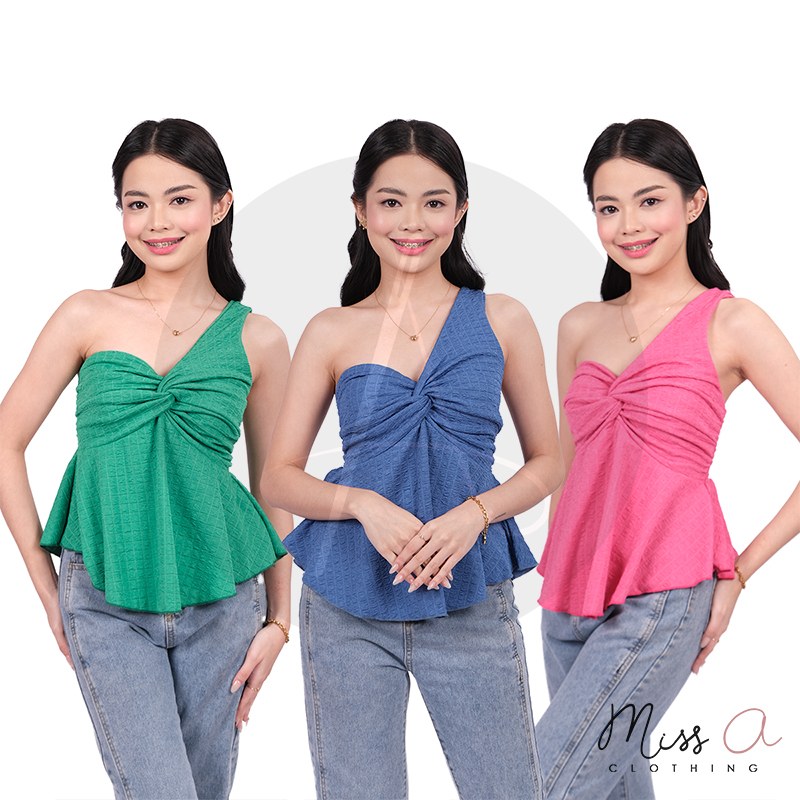 MISS A FASHION ASHIE TWISTED ONE SIDE PEPLUM SEXY SWEETHEART DAILY TOP ...