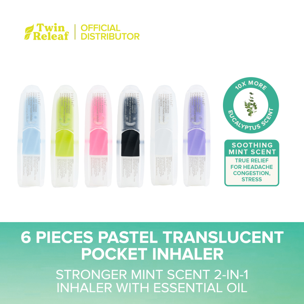 PASTEL Translucent Pocket Inhaler (x6) (1.5ml each) [Menthol ...