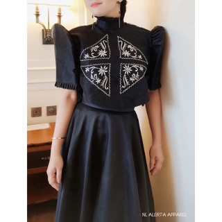 MODERN FILIPINIANA CROP TOP BARONG AND SKIRT FOR WOMEN (INDIVIDUAL ...