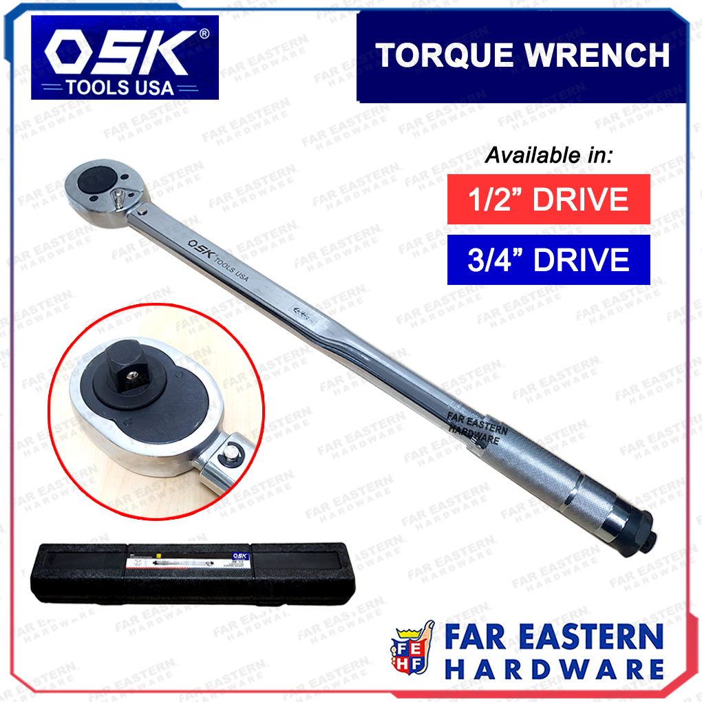 OSK TOOLS USA Torque Wrench Click Type 1/2" | 3/4" Drive | Shopee ...
