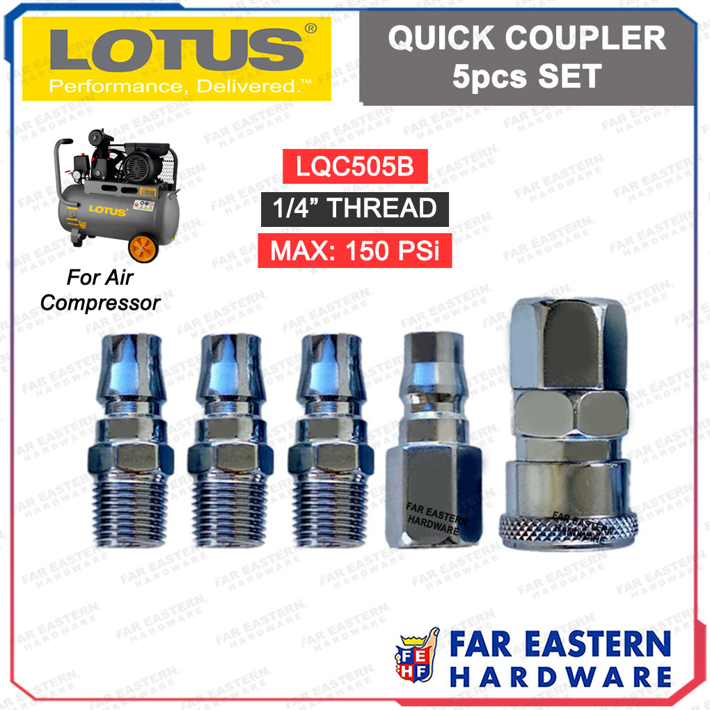 LOTUS Quick Coupler 5pcs Set for Air Compressor LQC505B LTVAR | Shopee ...
