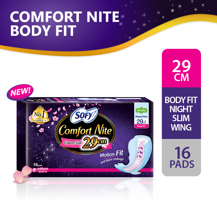 SOFY Comfort Nite Overnight Sanitary Napkin with Wings 29cm - 16 pcs ...