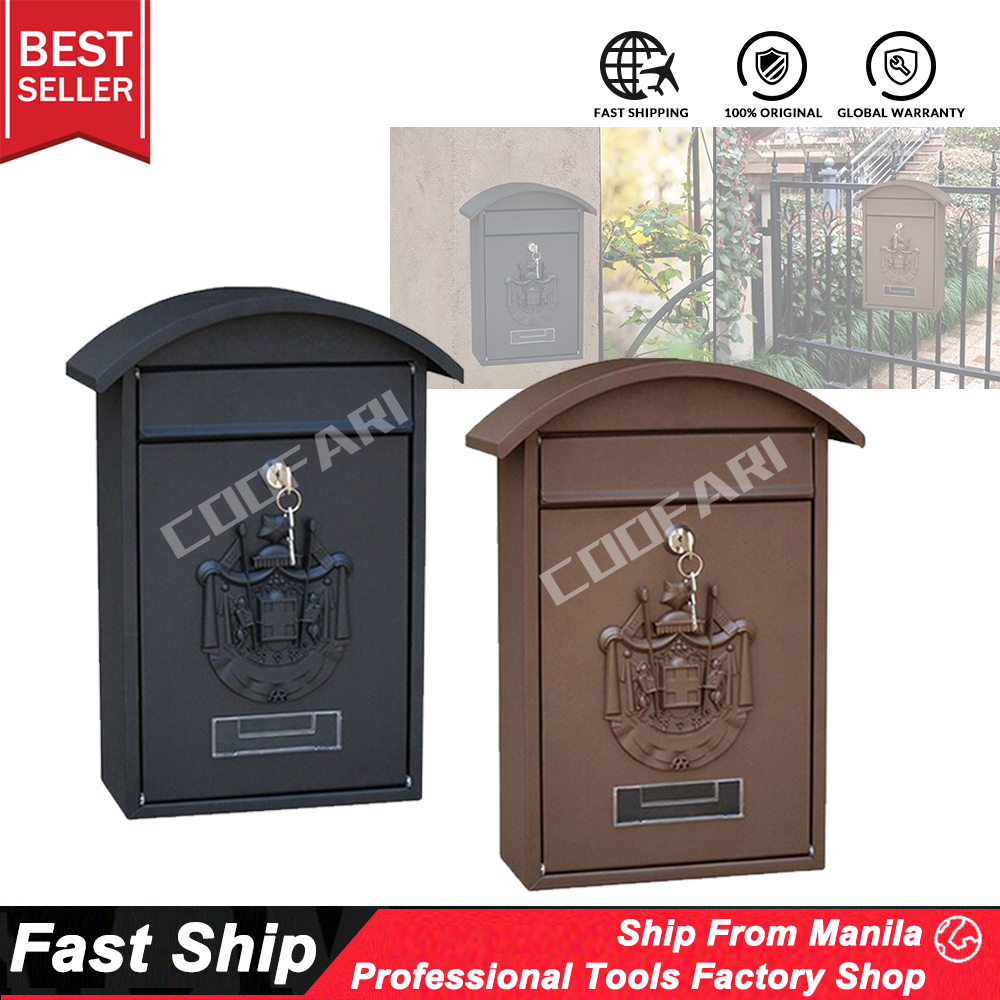 Letter Mailbox Post box with waterproof and Lockable Box with European ...