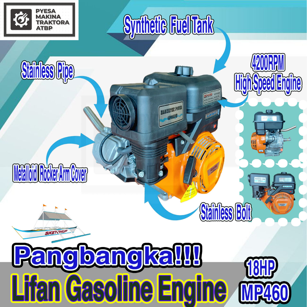 Pang Bangka Lifan 18HP Gasoline Engine Marine Power Plastic Aesthetic ...