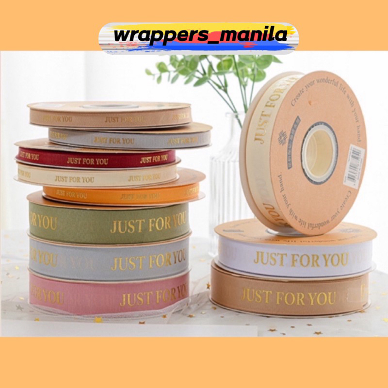 GOLD PRINT Just for you Ribbon Gift Wrapping Bouquet Ribbon | Shopee ...