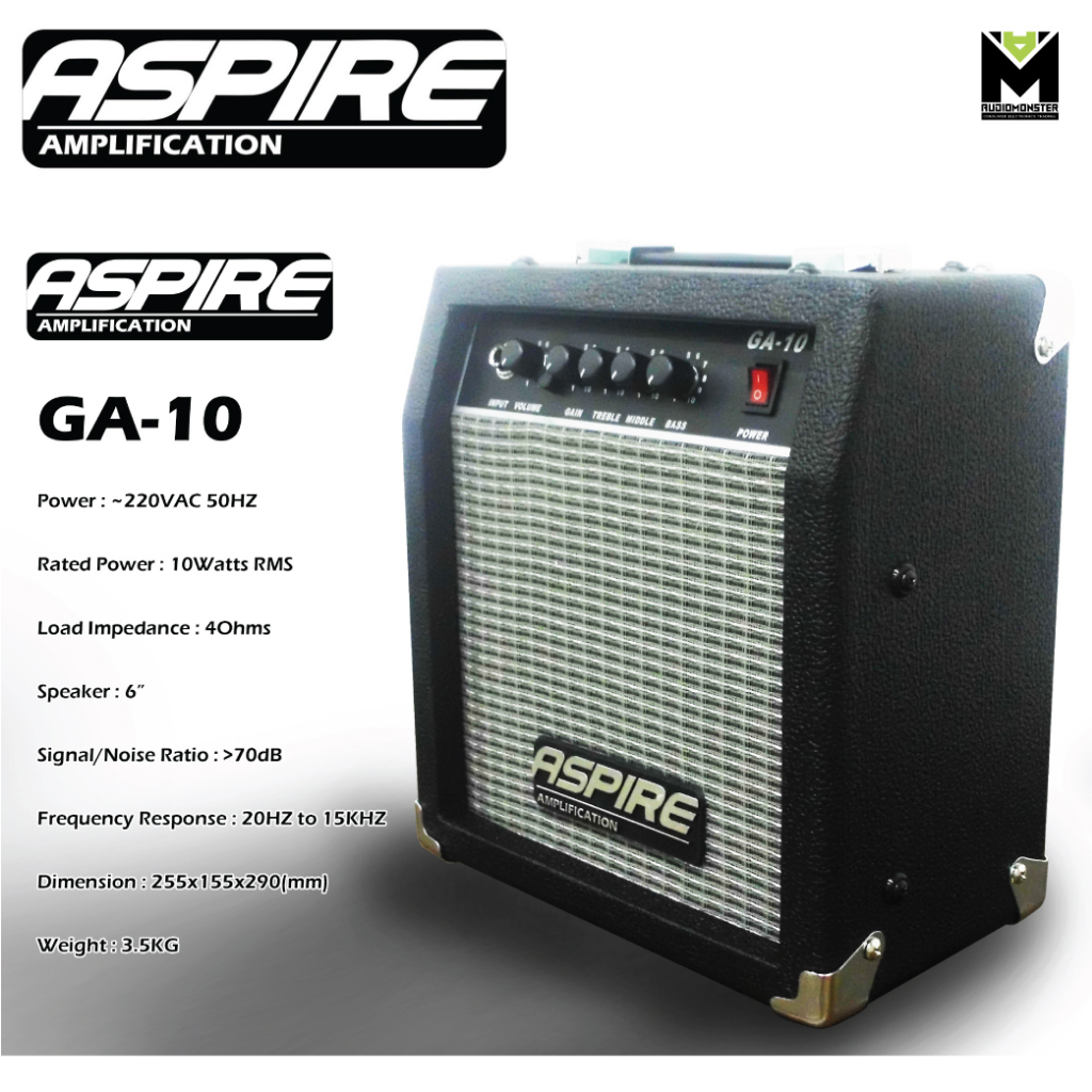 Aspire GA-10 10W Amplifier with overdrive | Shopee Philippines