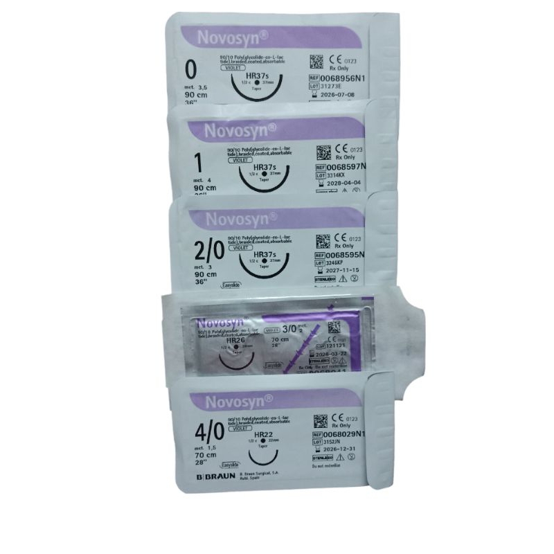 Novosyn Sutures B Braun 0, 1, 2-0, 3-0, 4-0 (Cutting & Round) Sold per ...