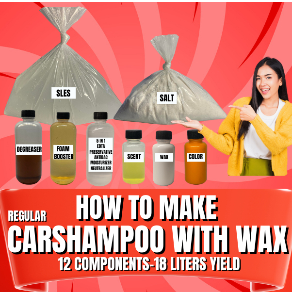 DIY CARSHAMPOO WITH WAX KIT 18 LITERS YIELD FREE BUBBLE ENHANCER ...
