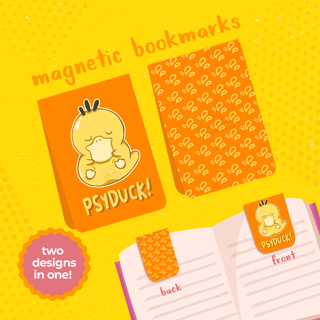 Magnetic Bookmark Pokemon Psyduck Back to back Design | Shopee Philippines