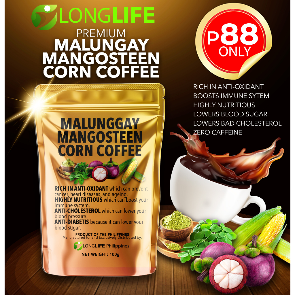 LONGLIFE Corn Coffee with Malunggay and Mangosteen | Shopee Philippines