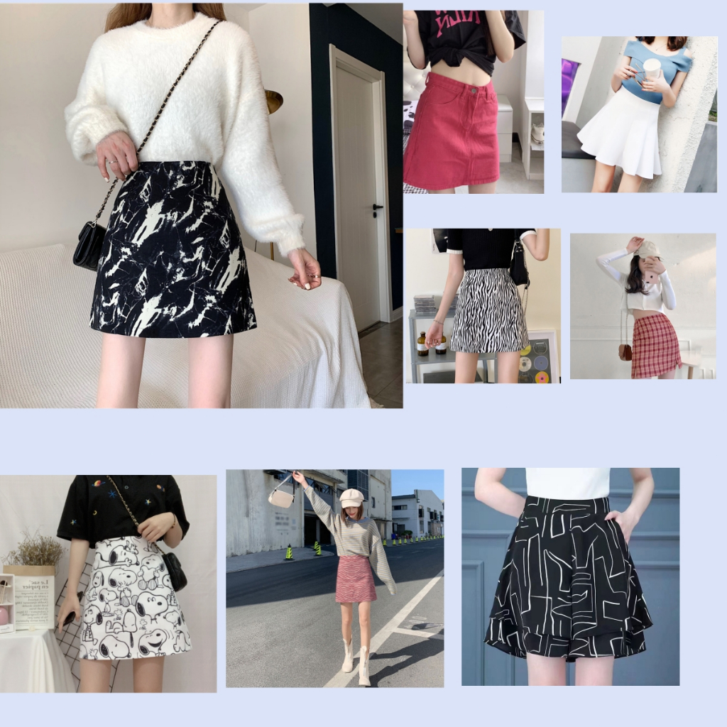 Korean High Waist Denim Skirt Cartoon pattern For Women Fashion Jeans ...