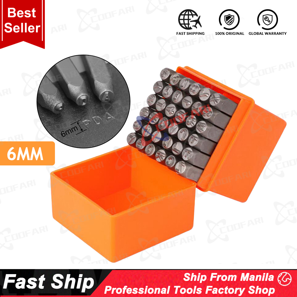 COOFARI 36Pcs/set 4mm/6mm/8mm Carbon Steel Number Letter Alphabet Punch ...
