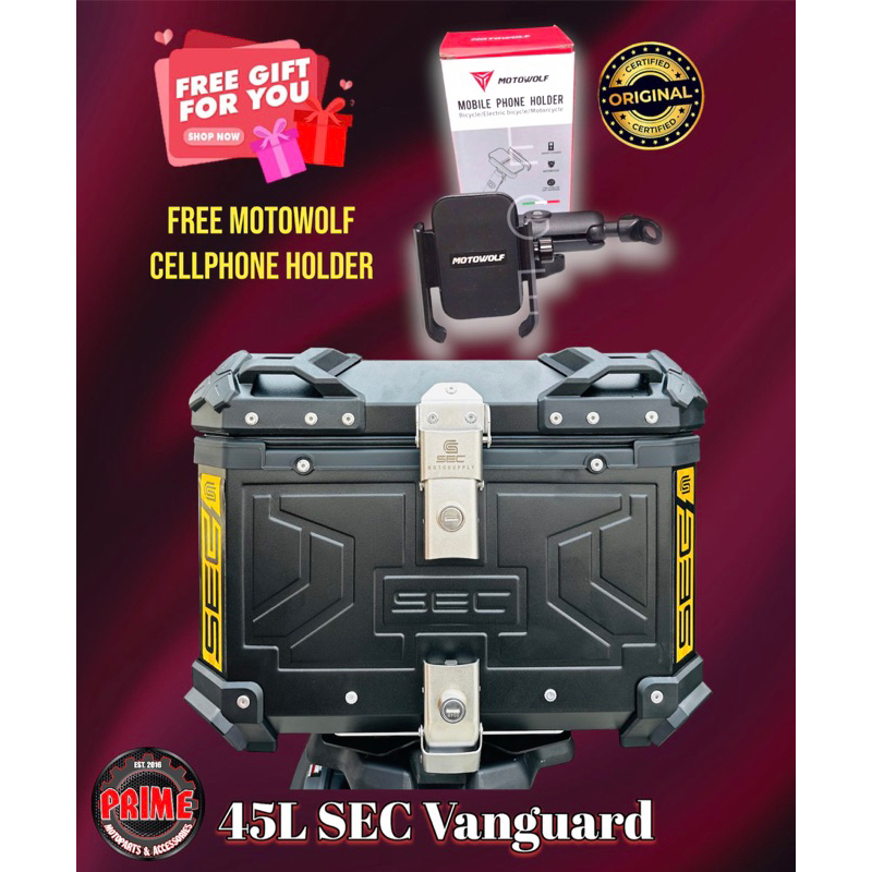 45L SEC Vanguard alloy box with free backrest and base plate (Original ...