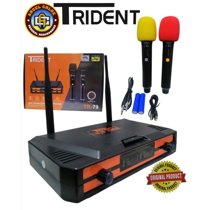 Trident TR-79 Uhf wireless Microphone system DC 5V charging. | Shopee ...