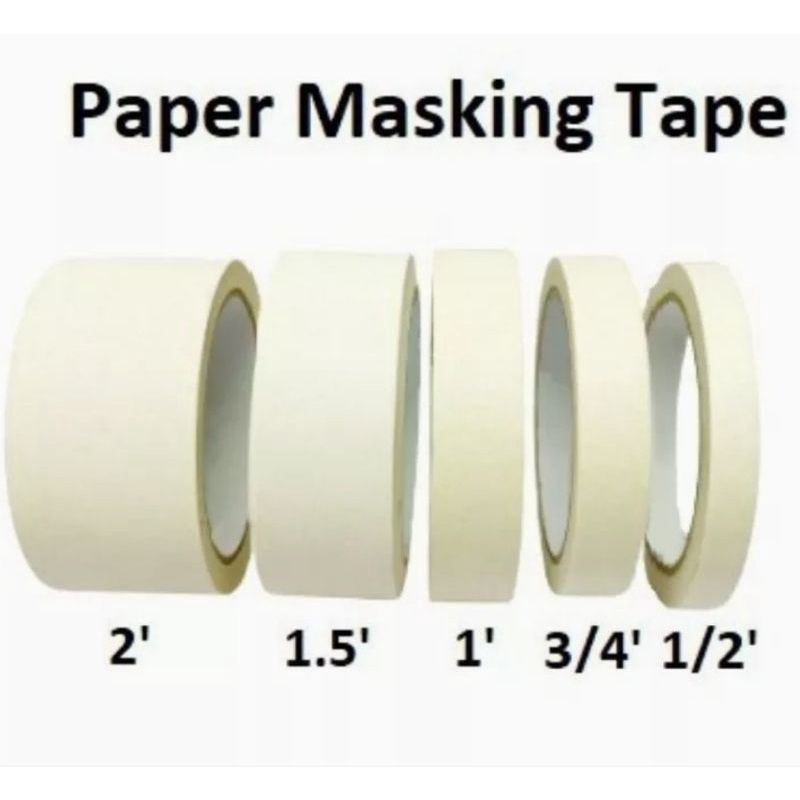 Masking Tape (5 sizes) ½", ¾", 1", 1½" & 2" sold per pc | Shopee ...