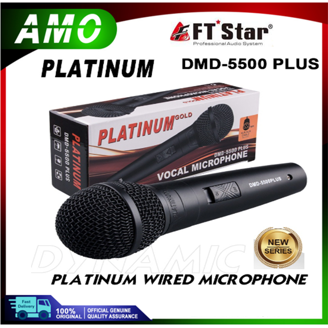 PLAT. DMD-5500 PLUS PROFESSIONAL DYNAMIC WIRED MICROPHONE (BLACK COLOR) | Shopee Philippines