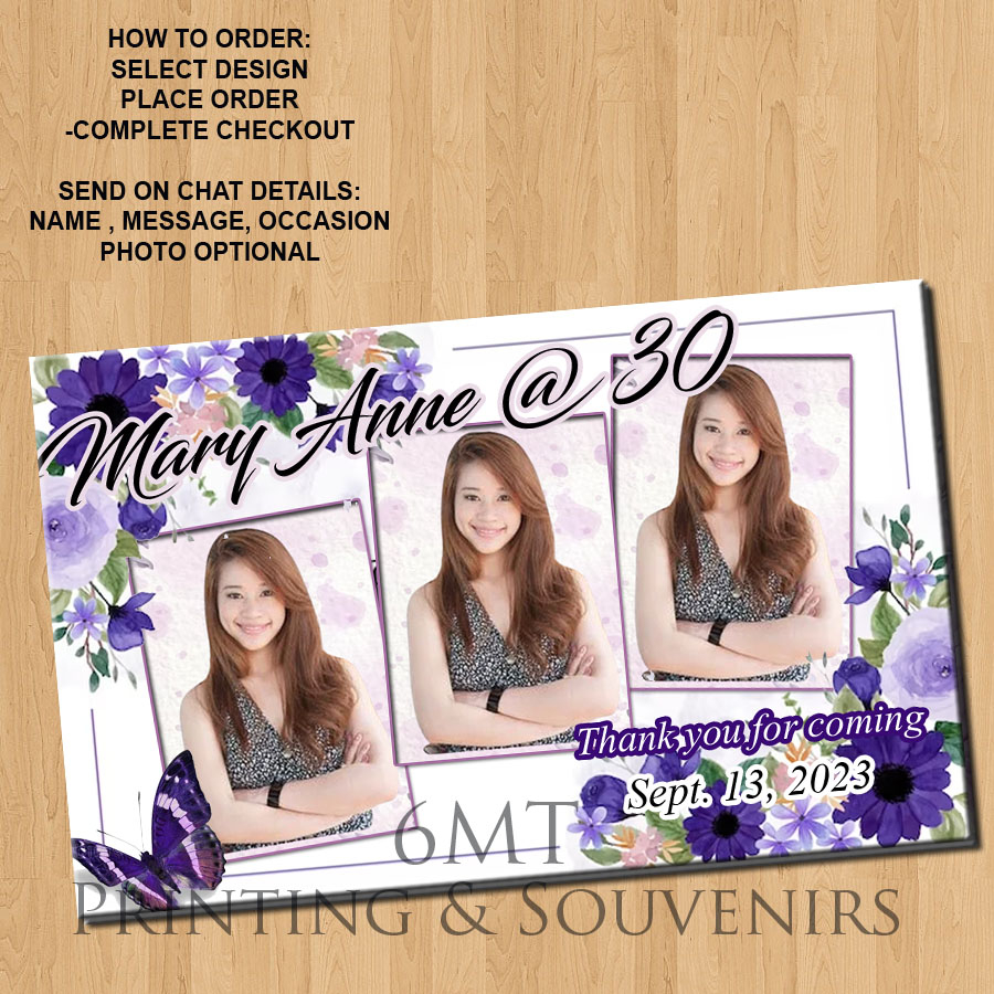 ATM size Personalized Ref Magnets Purple Violet Lavander Theme Any Age ...