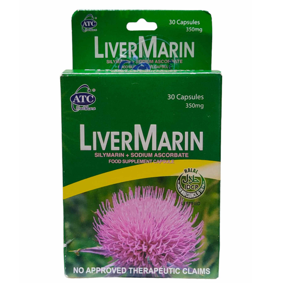 Livermarin Silymarin + Sodium Ascorbate 350mg 30 Capsules ( 1 Box ...