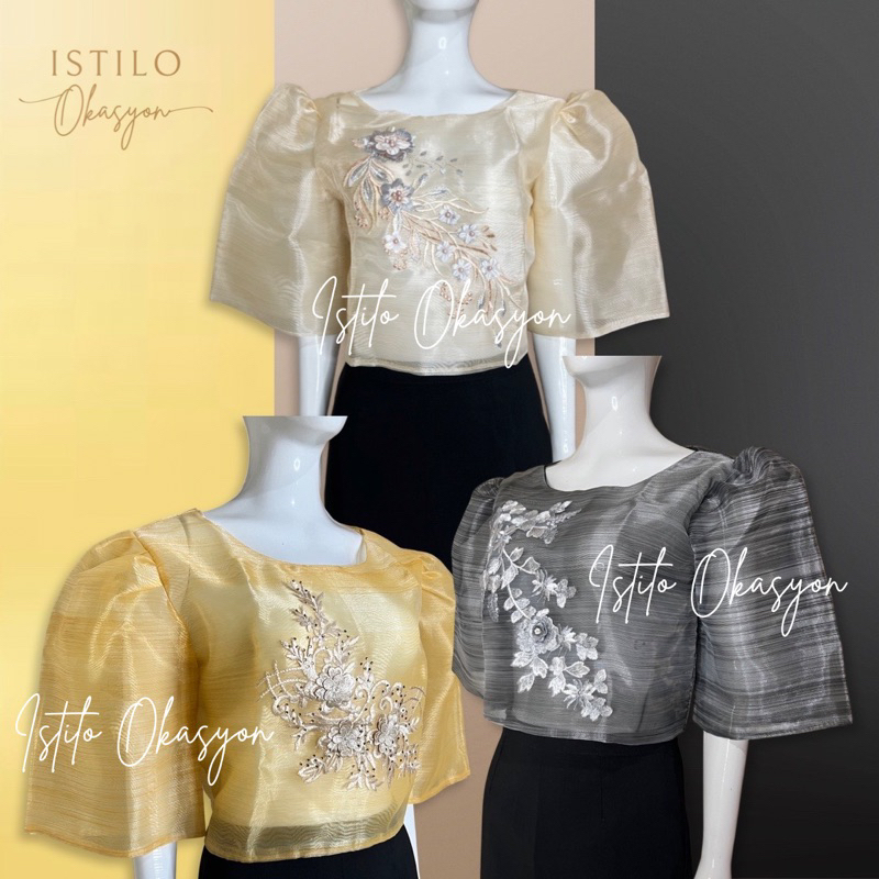 Filipiniana KIMONA SEMI CROP TOP - Modern Filipiniana Design with ...