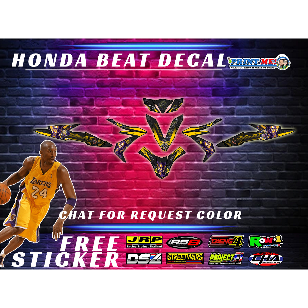 HONDA BEAT KOBE BRYAN STICKER DECAL | Shopee Philippines
