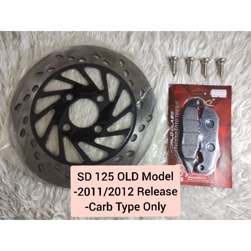 SKYDRIVE 125 CARB AND FI FRONT DISC PLATE WITH BRAKE PAD AND BOLTS SET ...