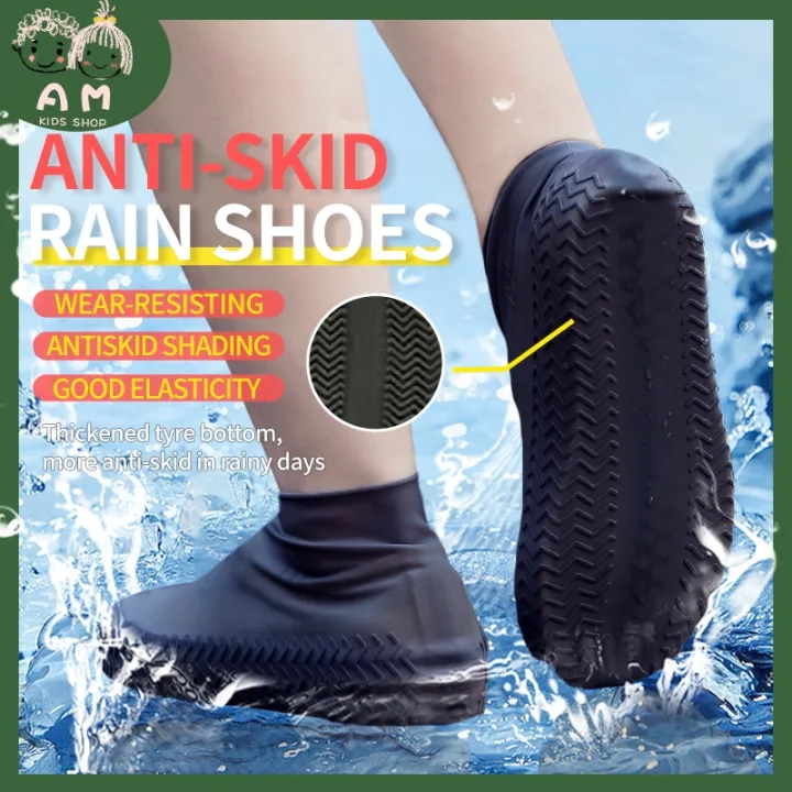 Waterproof Shoe Cover Non-Slip Rain Boot Cover Men And Women Thickened ...