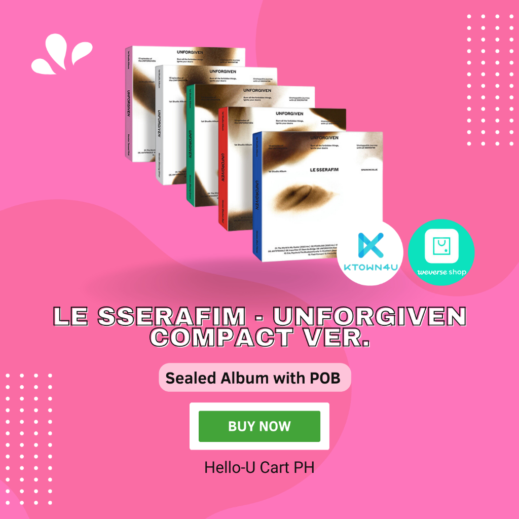 LESSERAFIM 1ST STUDIO ALBUM - UNFORGIVEN [COMPACT VERSION] WITH KTOWN4U ...