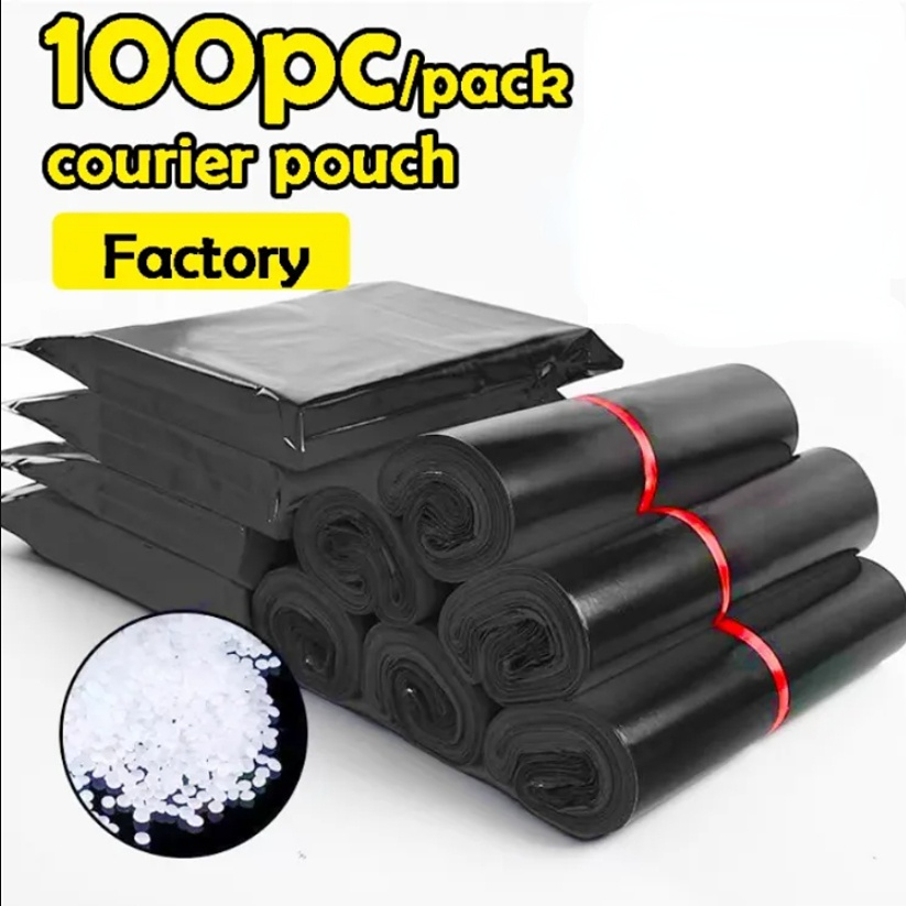 [100PCS] black courier pouch plain pouch express pouch Parcel Pouch ...