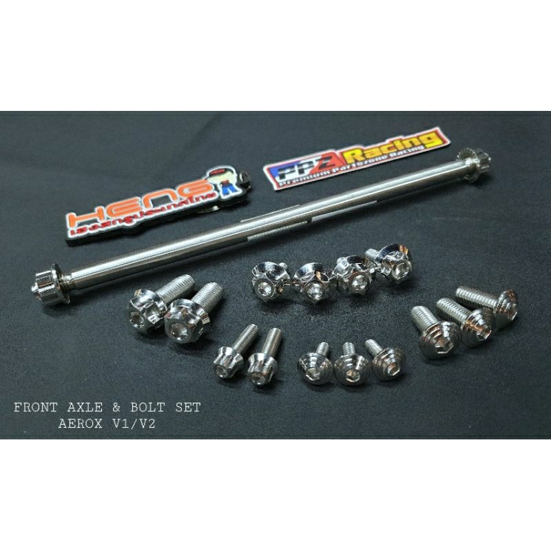 CNC FRONT AXLE + BOLT SET - AEROX V1/V2 | Shopee Philippines